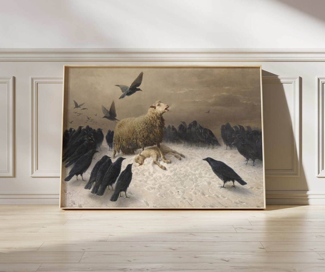 August Friedrich Schenck Anguish Farm Animal Painting, Vintage Farming ...