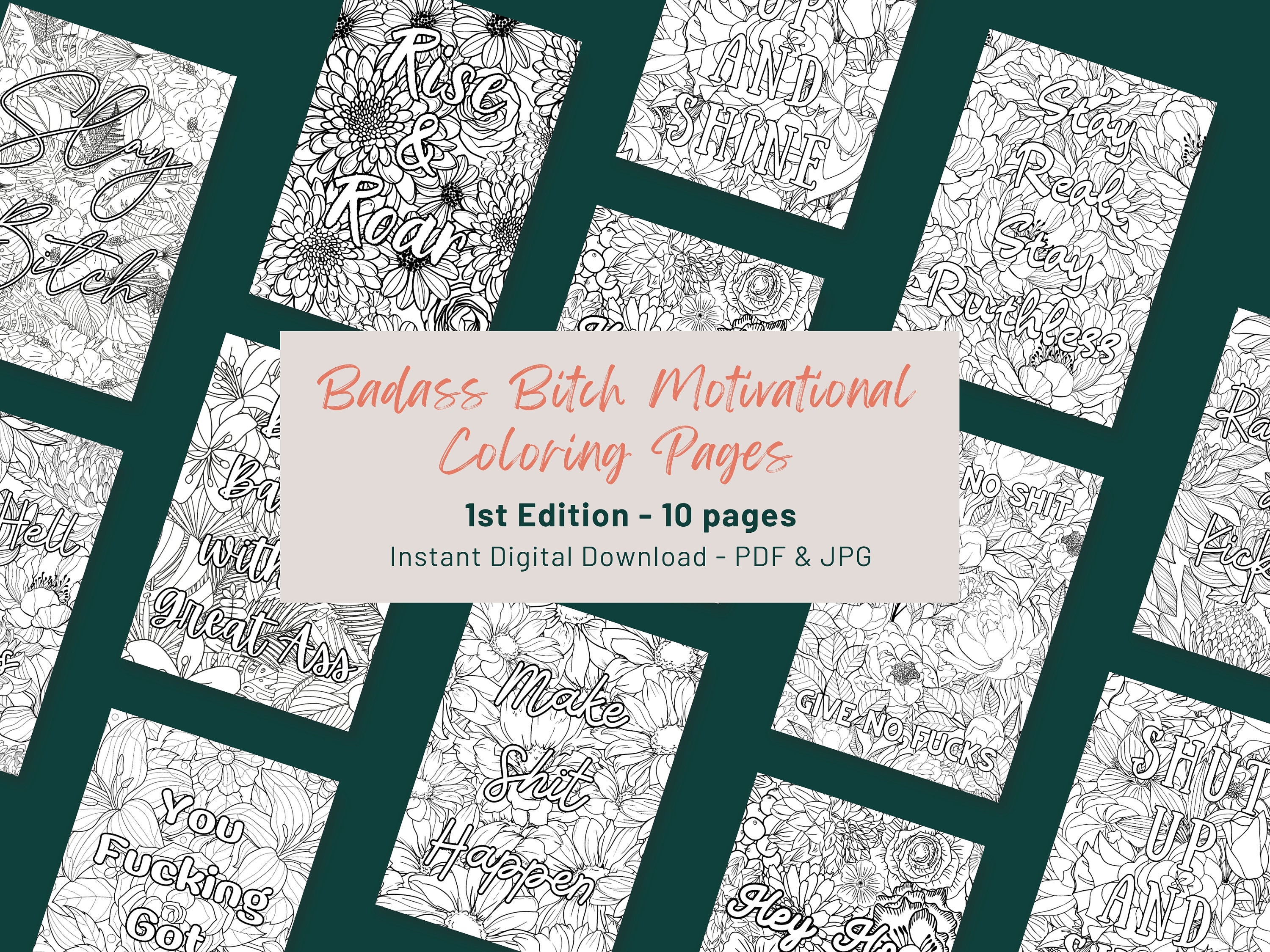 Motivational Adult Coloring Pages, Badass Btch, Women Empowerment ...