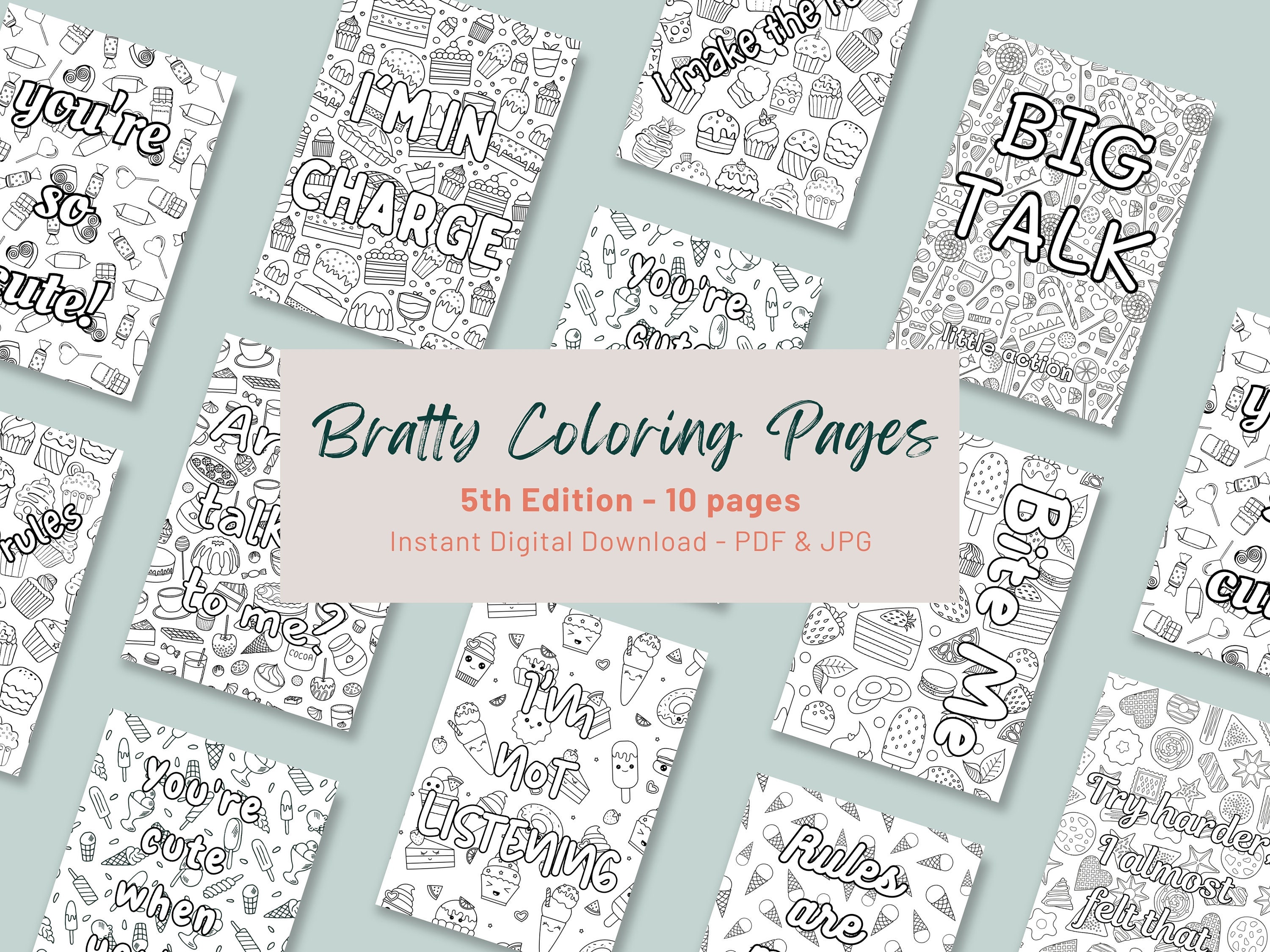 10 Bratty Coloring Pages, Adult/bdsm/ddlg/kink/sub/dom/brat (#5) - Etsy