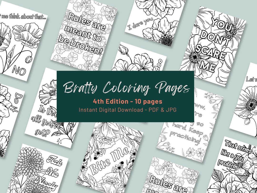 10 Bratty Coloring Pages, Adult/bdsm/ddlg/kink/sub/dom/brat (#4) - Etsy