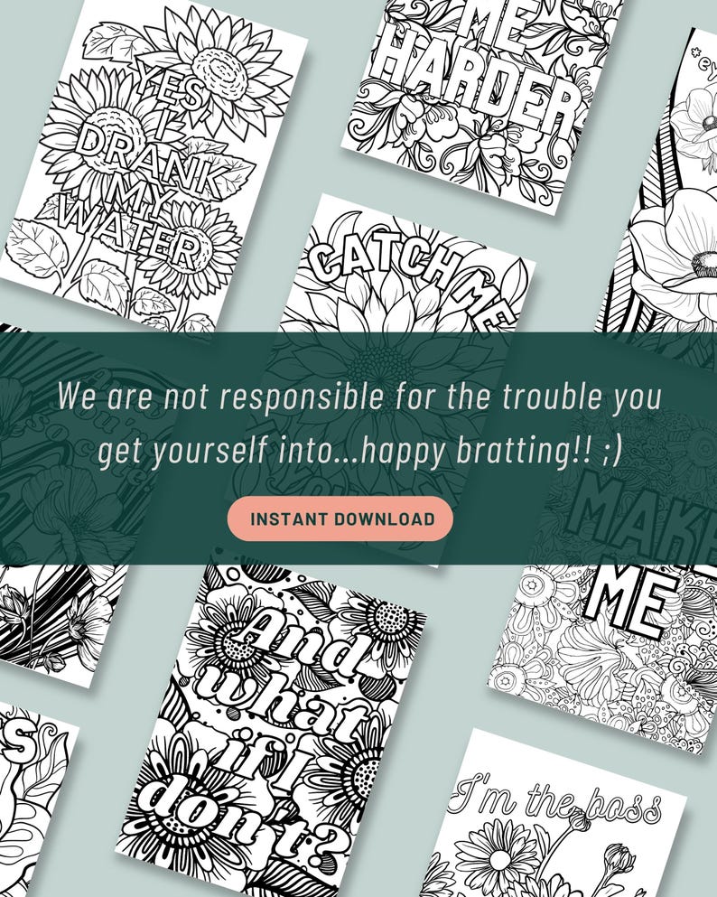 Bratty Coloring Pages | Adult BDSM Ddlg Kinky Coloring Book Printable ...