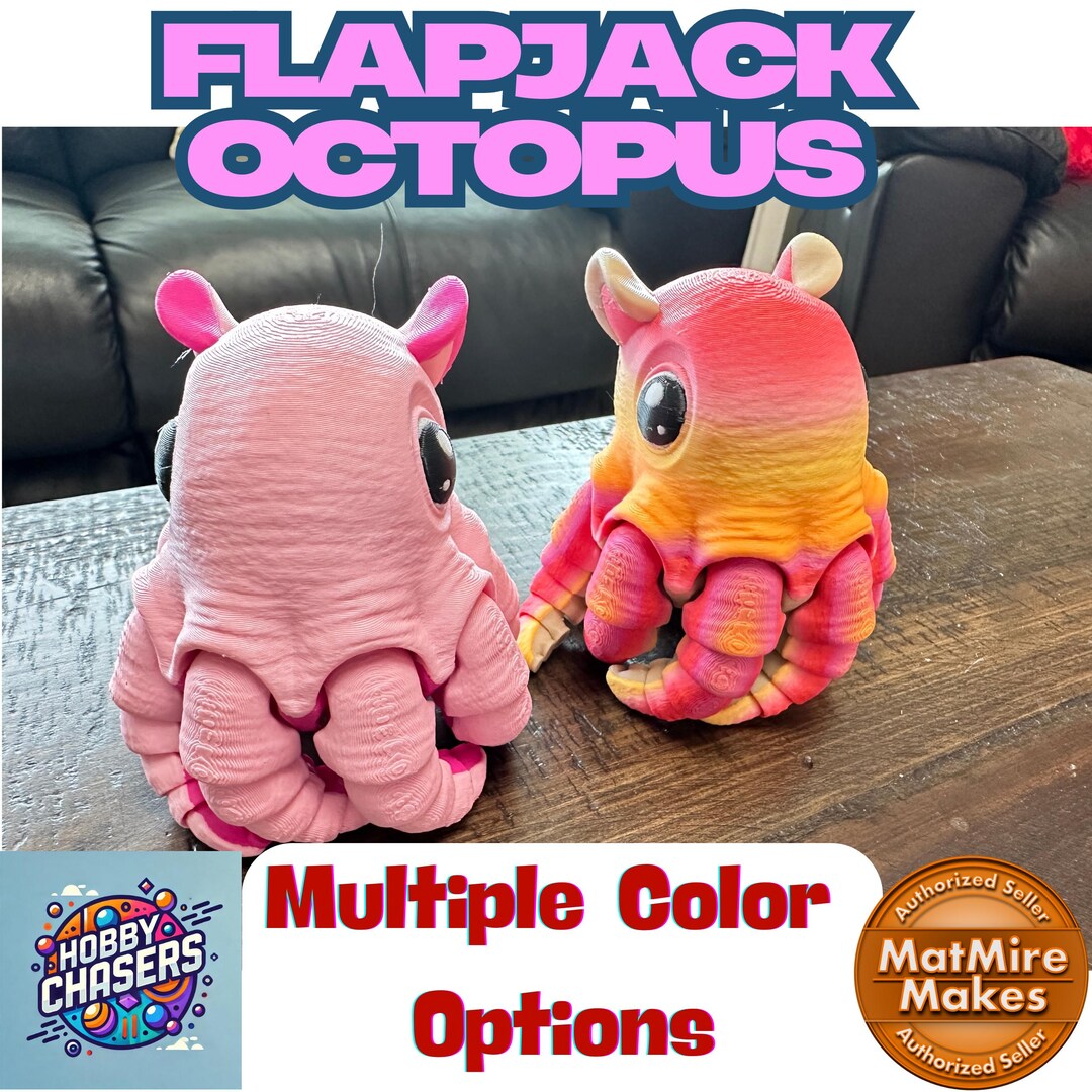 Adorable 3D Printed Flapjack Octopus: Cute Marine Creature Figurine for Ocean Lovers ...