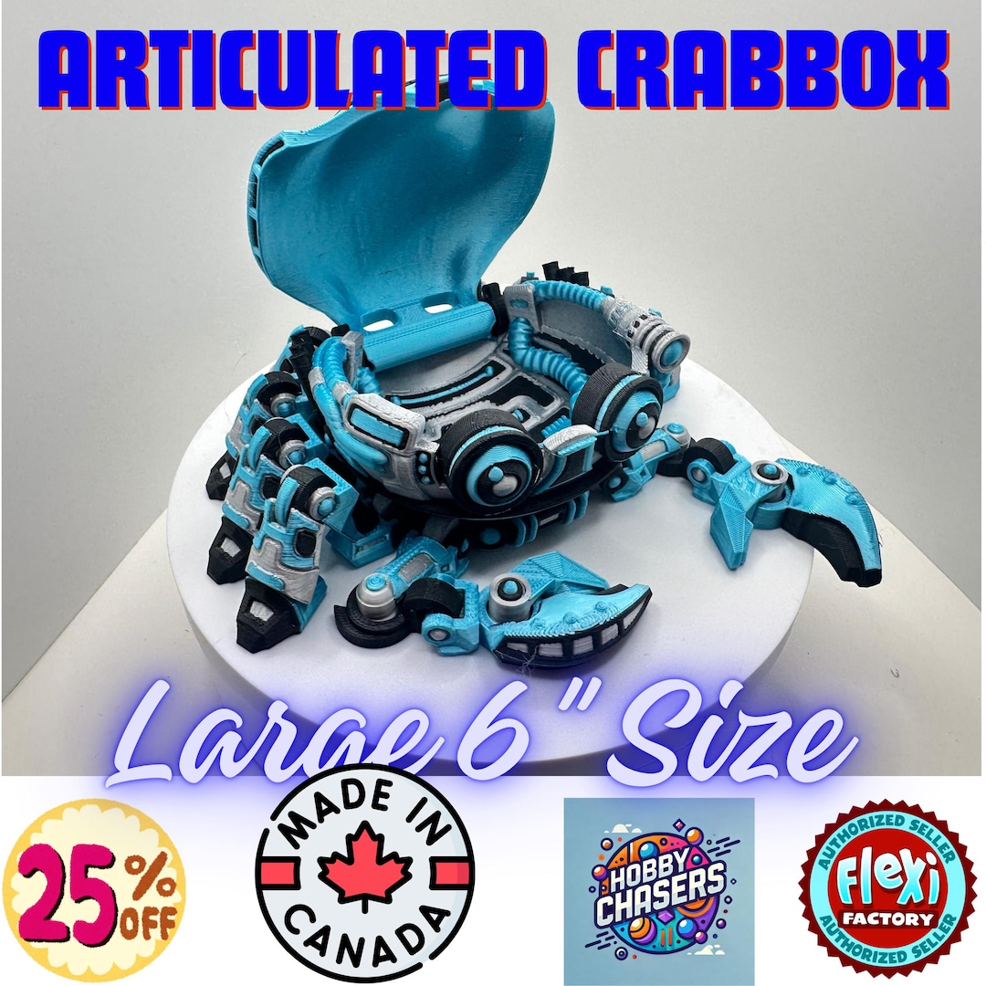 Cyber Crab Box 3D Printed Articulated Crab Storage Made in Canada - Etsy