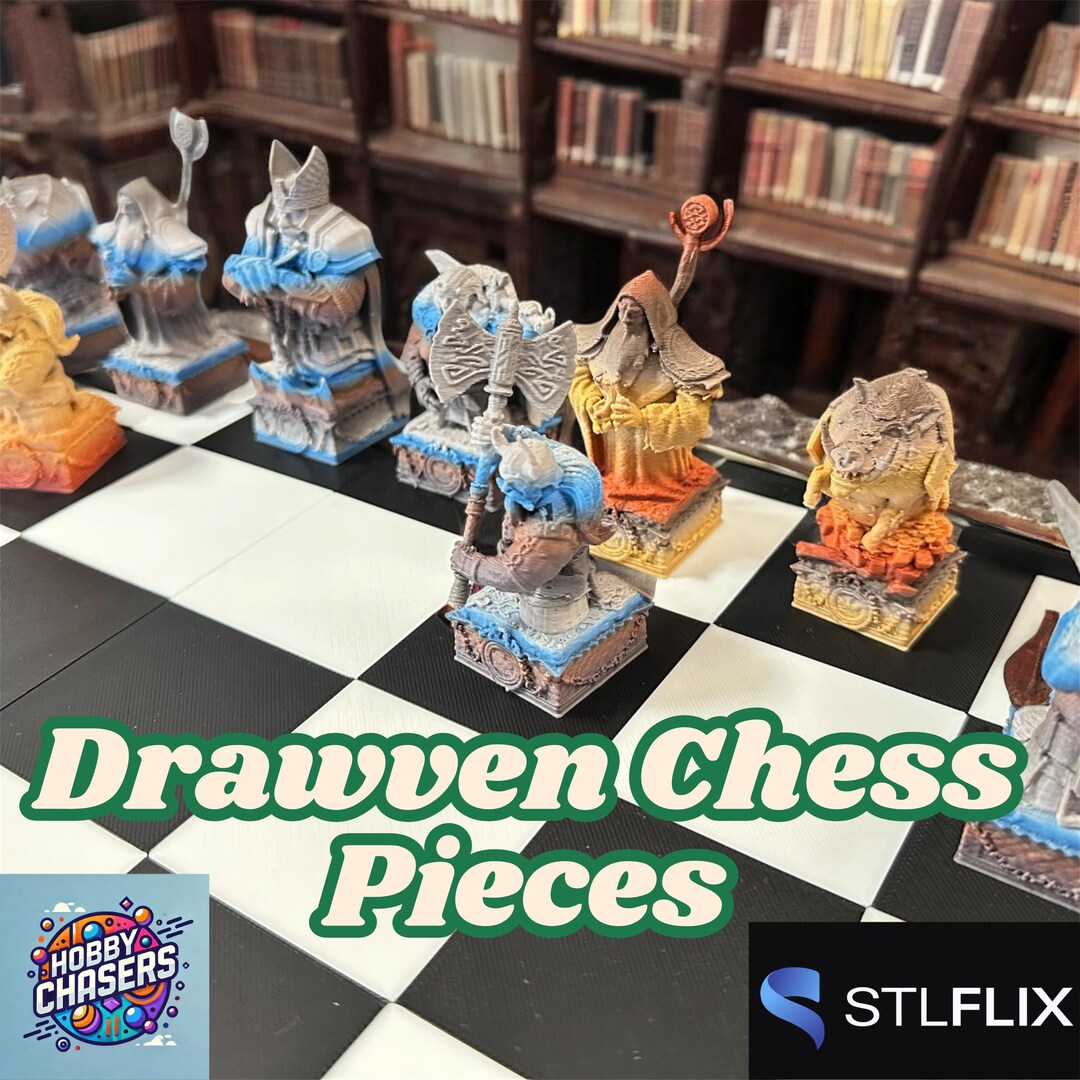 Articulated 3D Printed Dwarven Chess Pieces - Unique Fantasy ...