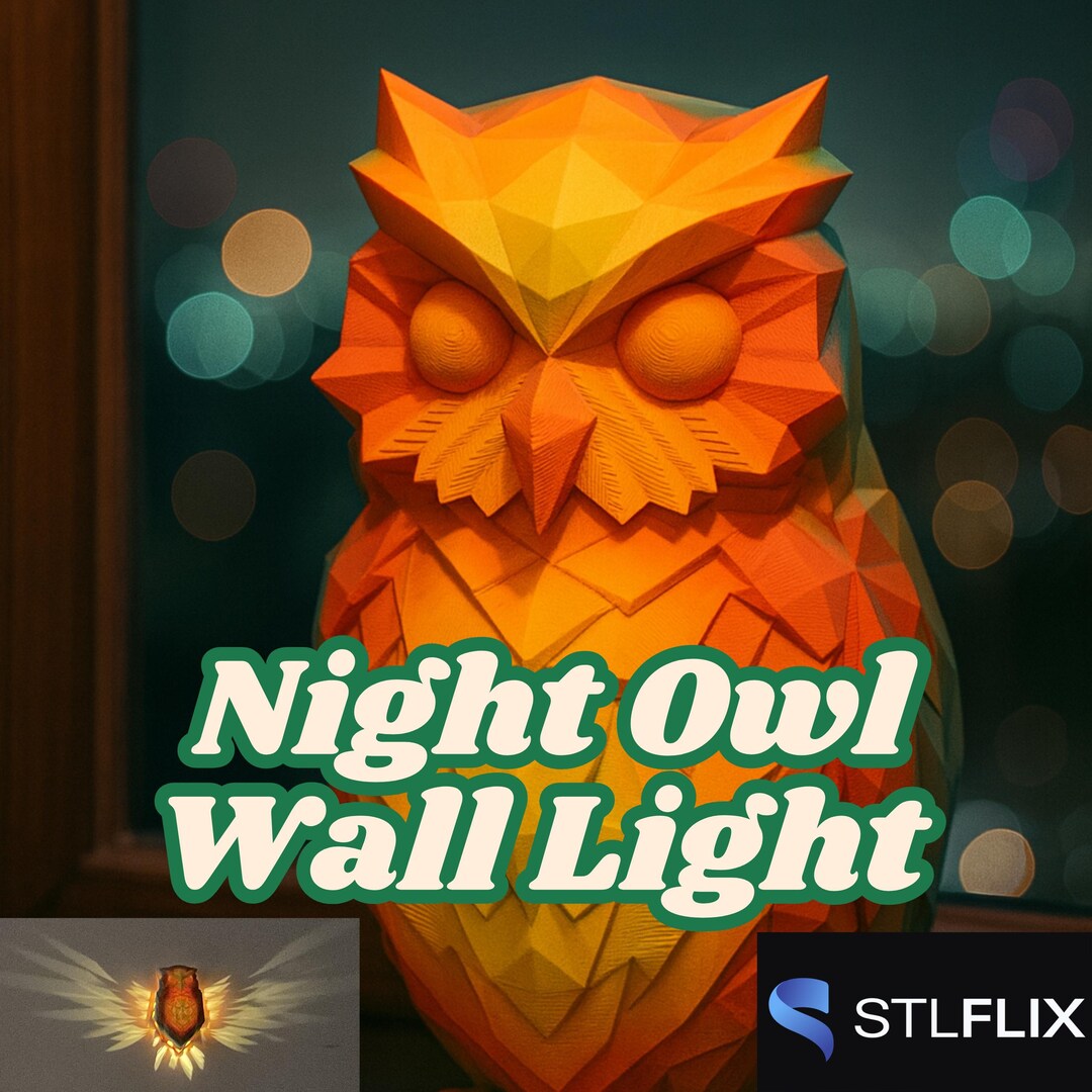 3D Printed Night Owl Wall Light - Etsy
