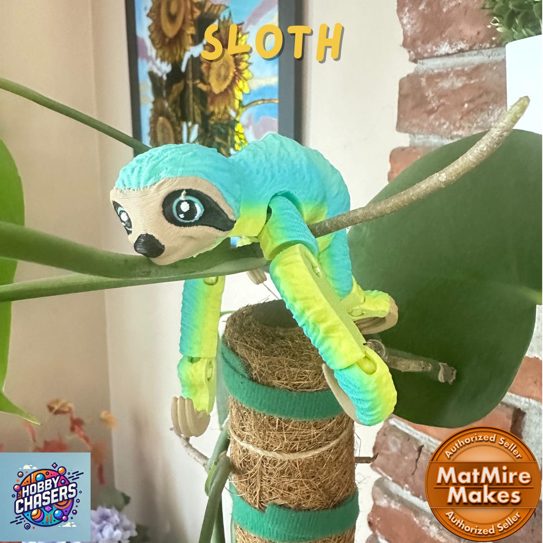 3D Printed Articulated Sloth – Fidget-friendly Branch-pose Toy - Etsy
