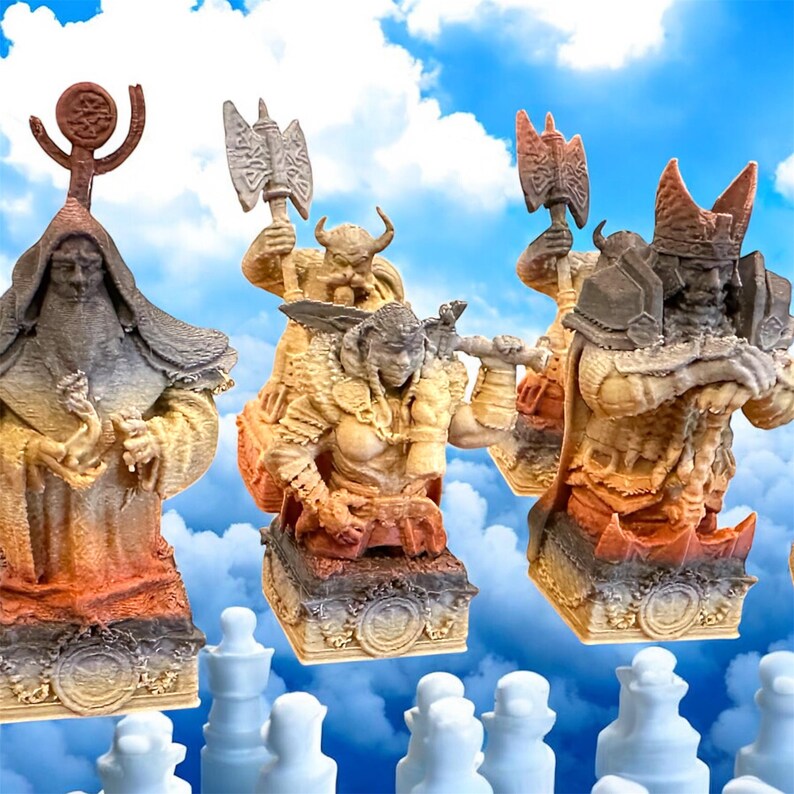 Articulated 3D Printed Dwarven Chess Pieces - Unique Fantasy ...