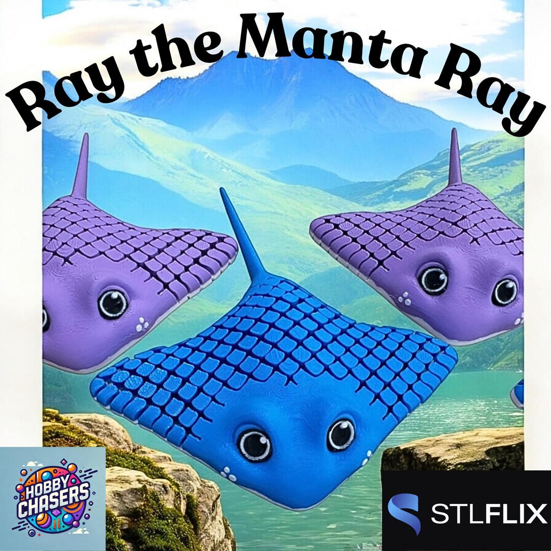 Articulated 3D Printed Manta Ray Toy: Flexible Sensory Fidget Gift for ...