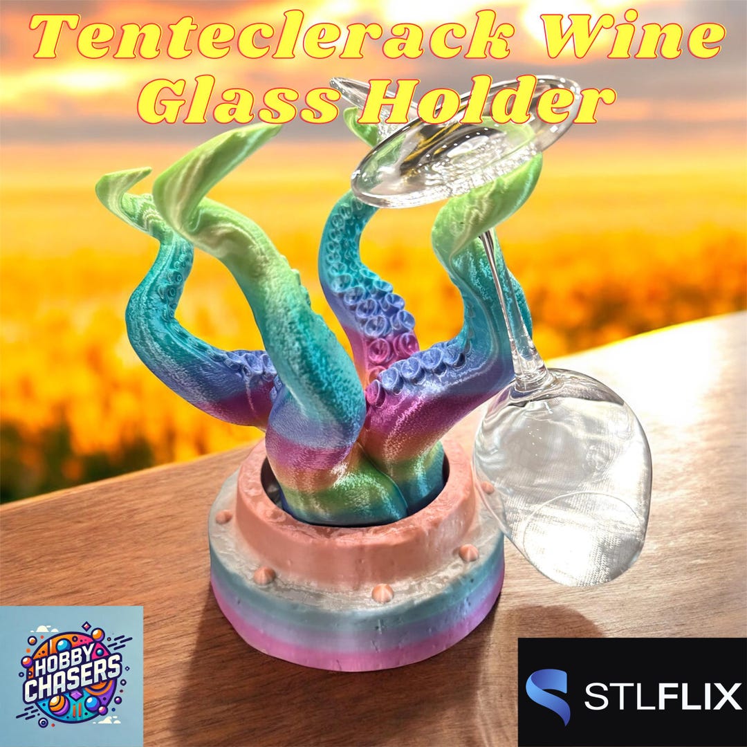 Octopus-inspired 3D Printed Wine Glass Holder: Unique Tentacle Rack for ...