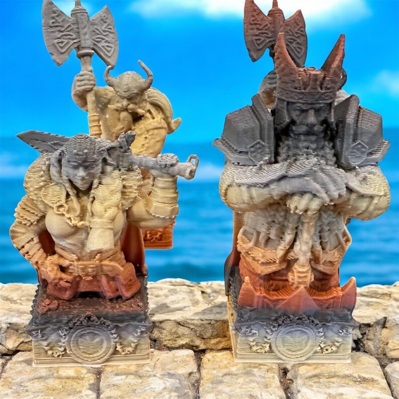 Articulated 3D Printed Dwarven Chess Pieces - Unique Fantasy ...