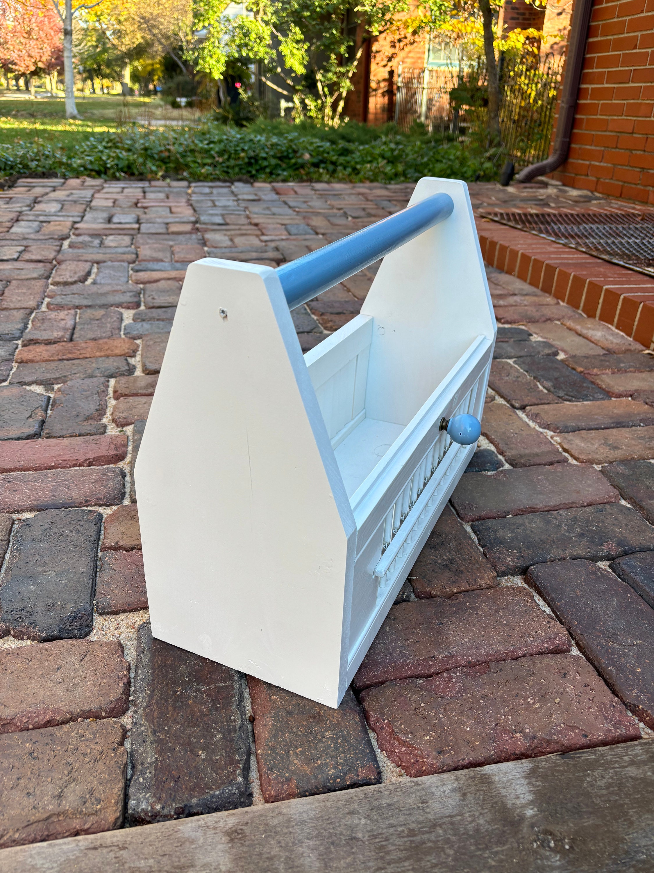 White Farmhouse Wooden Shutter Tote Box - Etsy