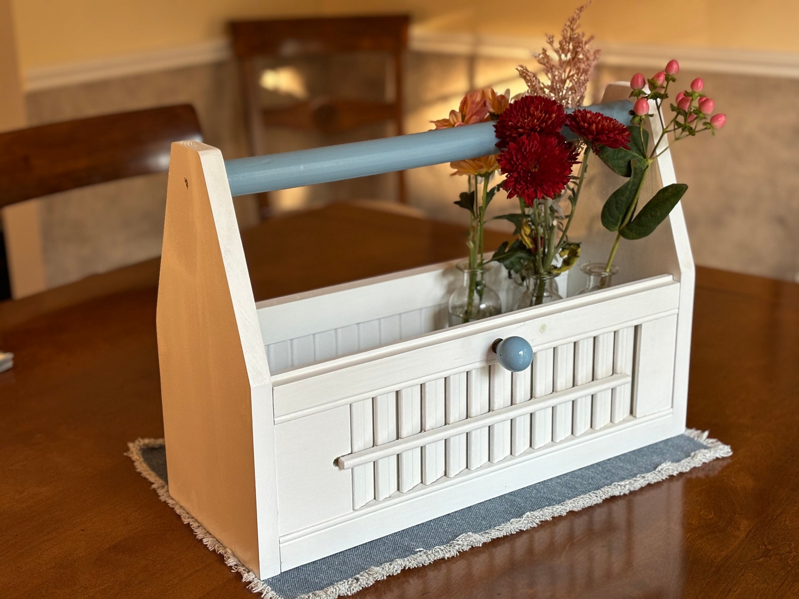 White Farmhouse Wooden Shutter Tote Box - Etsy