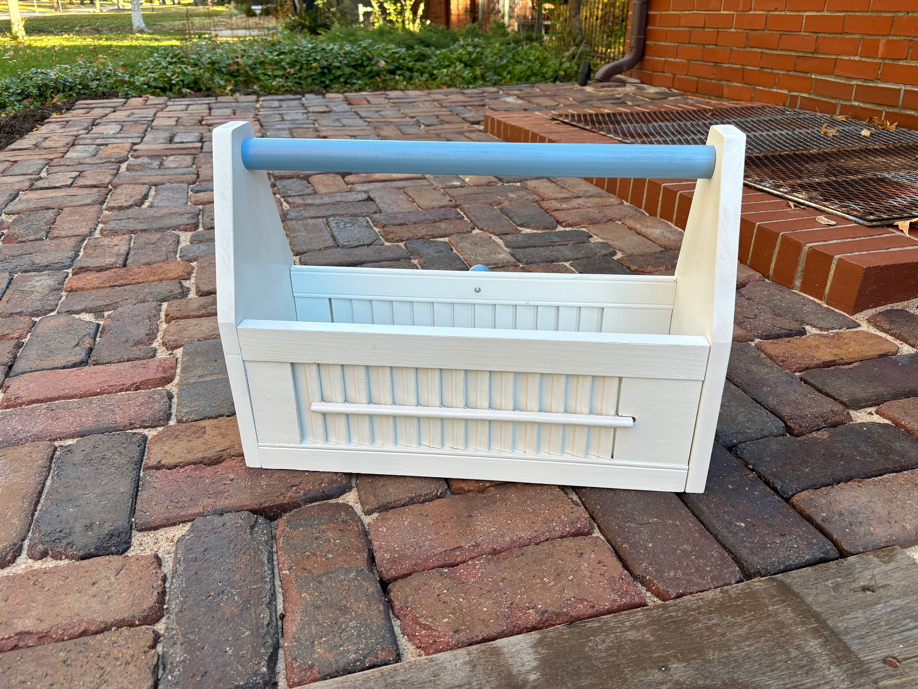 White Farmhouse Wooden Shutter Tote Box - Etsy