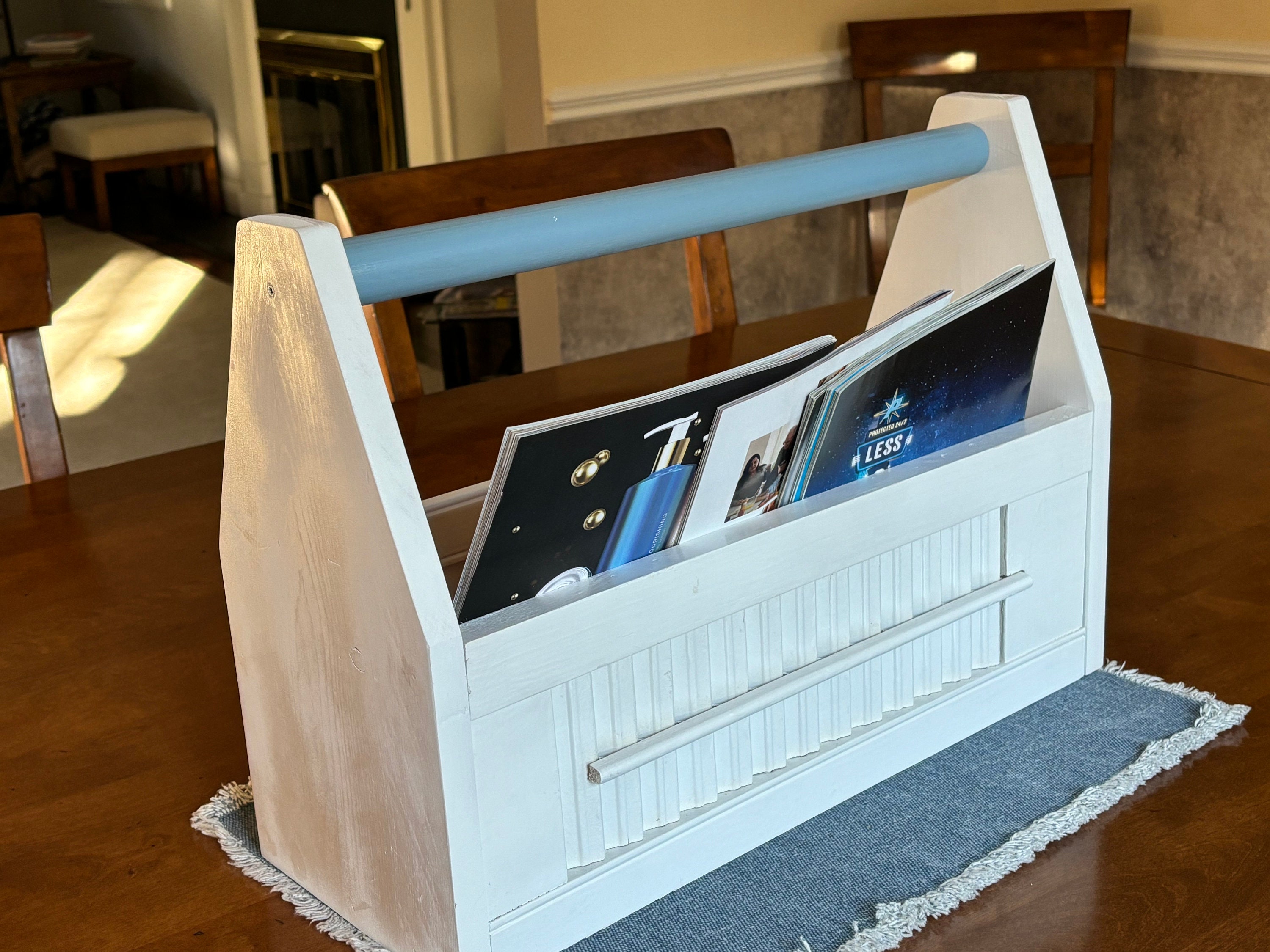 White Farmhouse Wooden Shutter Tote Box - Etsy