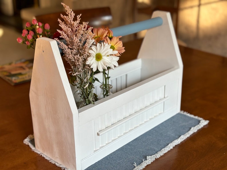 White Farmhouse Wooden Shutter Tote Box - Etsy