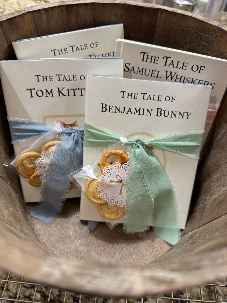 Vintage Beatrix Potter Book Favors | Personalized Ribbon, Storybook ...