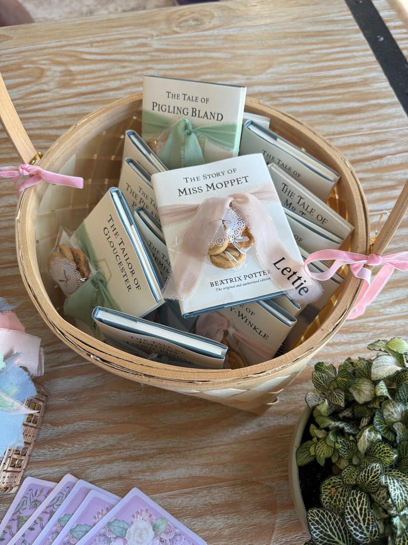 Vintage Beatrix Potter Book Favors | Personalized Ribbon, Storybook ...