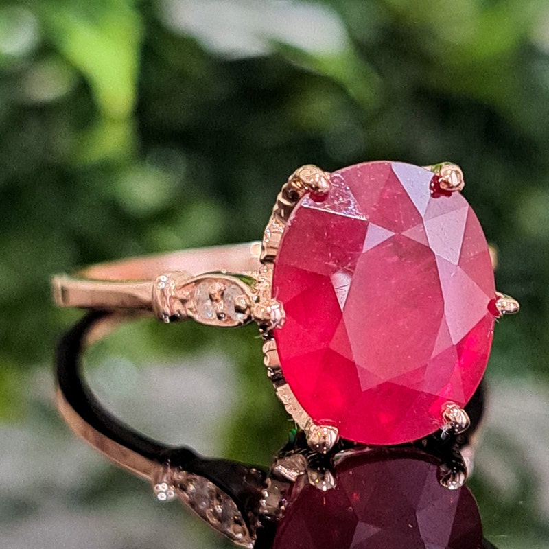 Ruby Gold Ring - Etsy