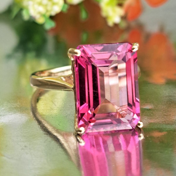 Pink Statement Ring - Etsy