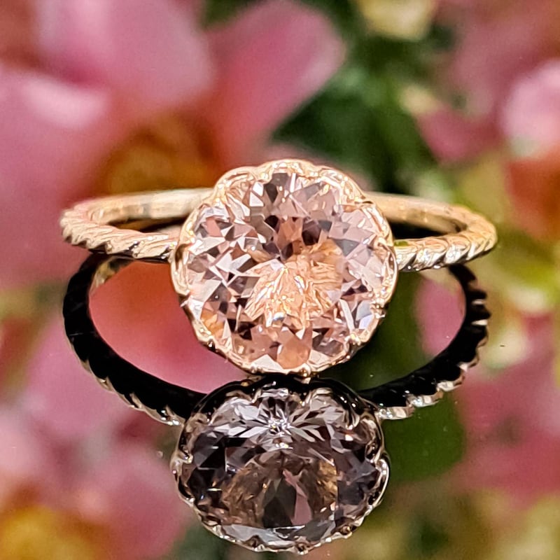 Morganite Solitaire - Etsy