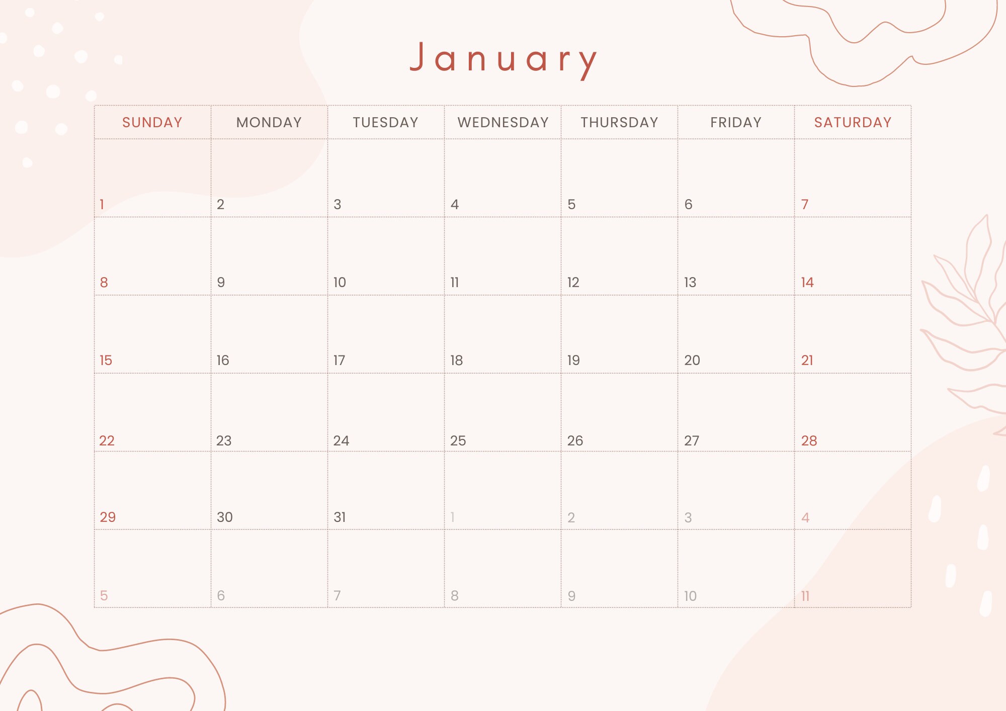 Beige Aesthetic 2023 Calender | Printable Calender | Digital Download ...