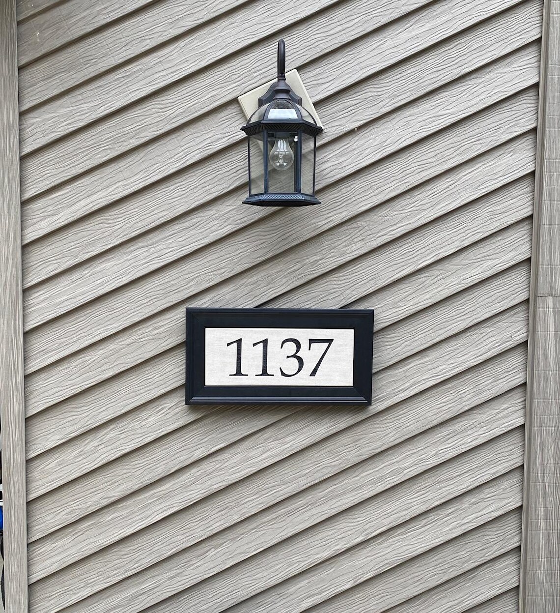 Framed Address, up to 5 Numbers, NO BORDER - for ANY Siding - 20"l X 10 ...
