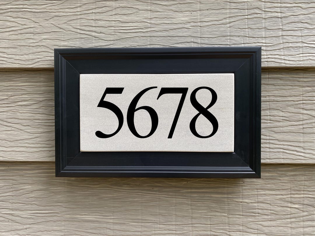 Framed Address, up to 4 Numbers, NO BORDER - for ANY Siding - 16"l X 10 ...