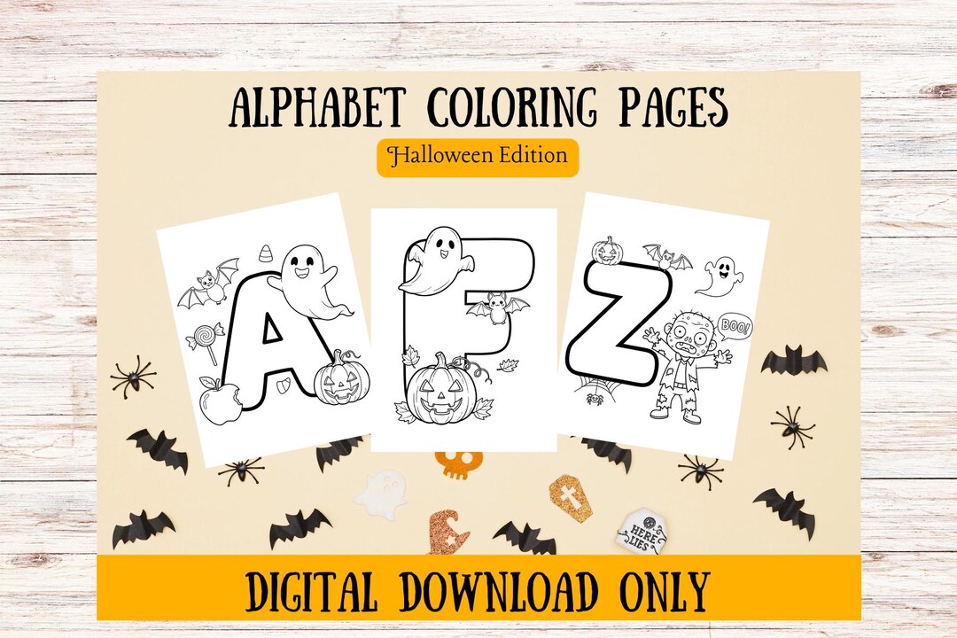 Alphabet Coloring Pages- Halloween Edition - Etsy