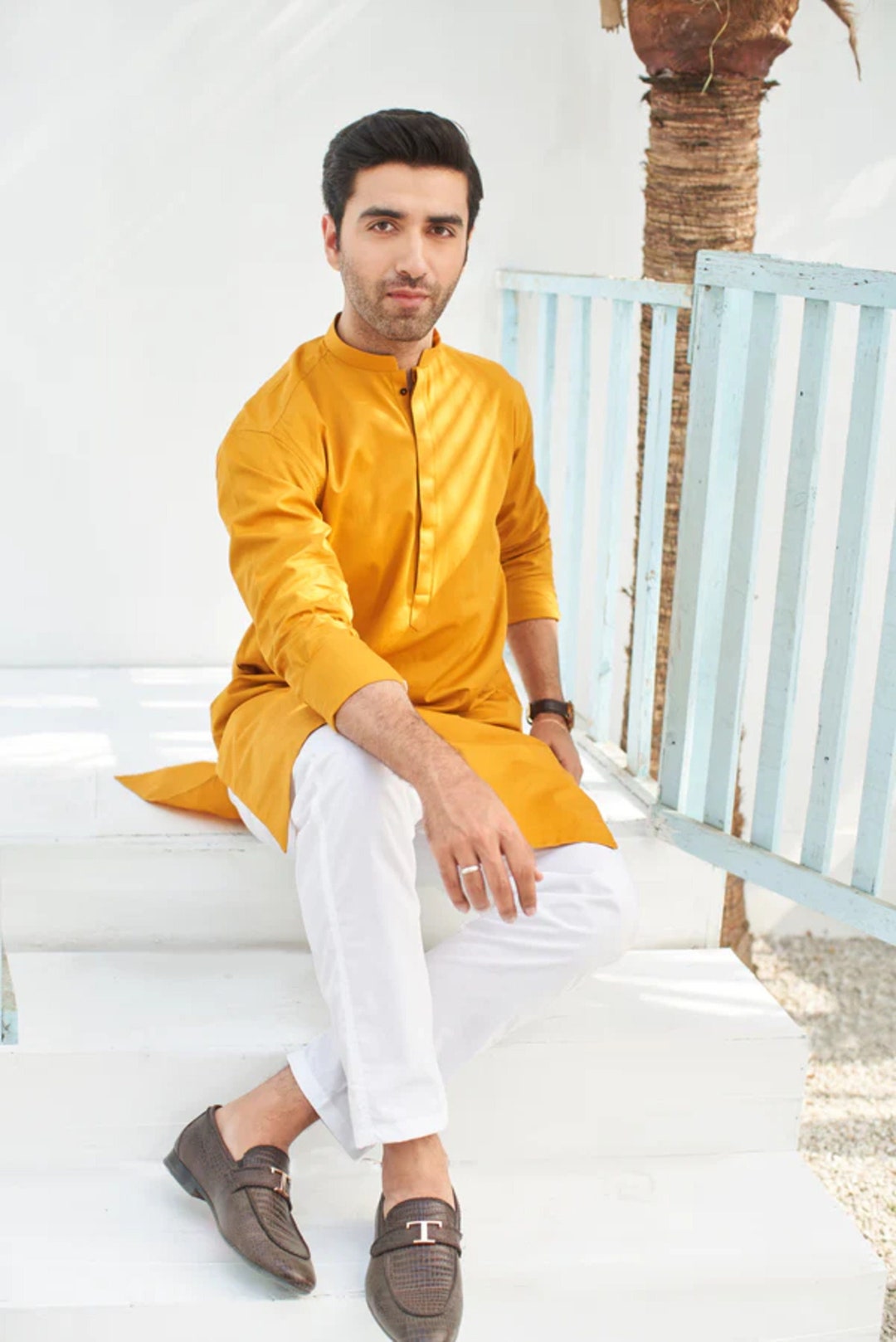 Men Kurta Pajama, Eid Collection, Classy Yellow, Designer Suit, Elegant ...