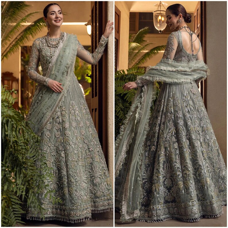 Pakistani Indian Women Pure Net Maxi Suit, Hit Designer, Heavy ...