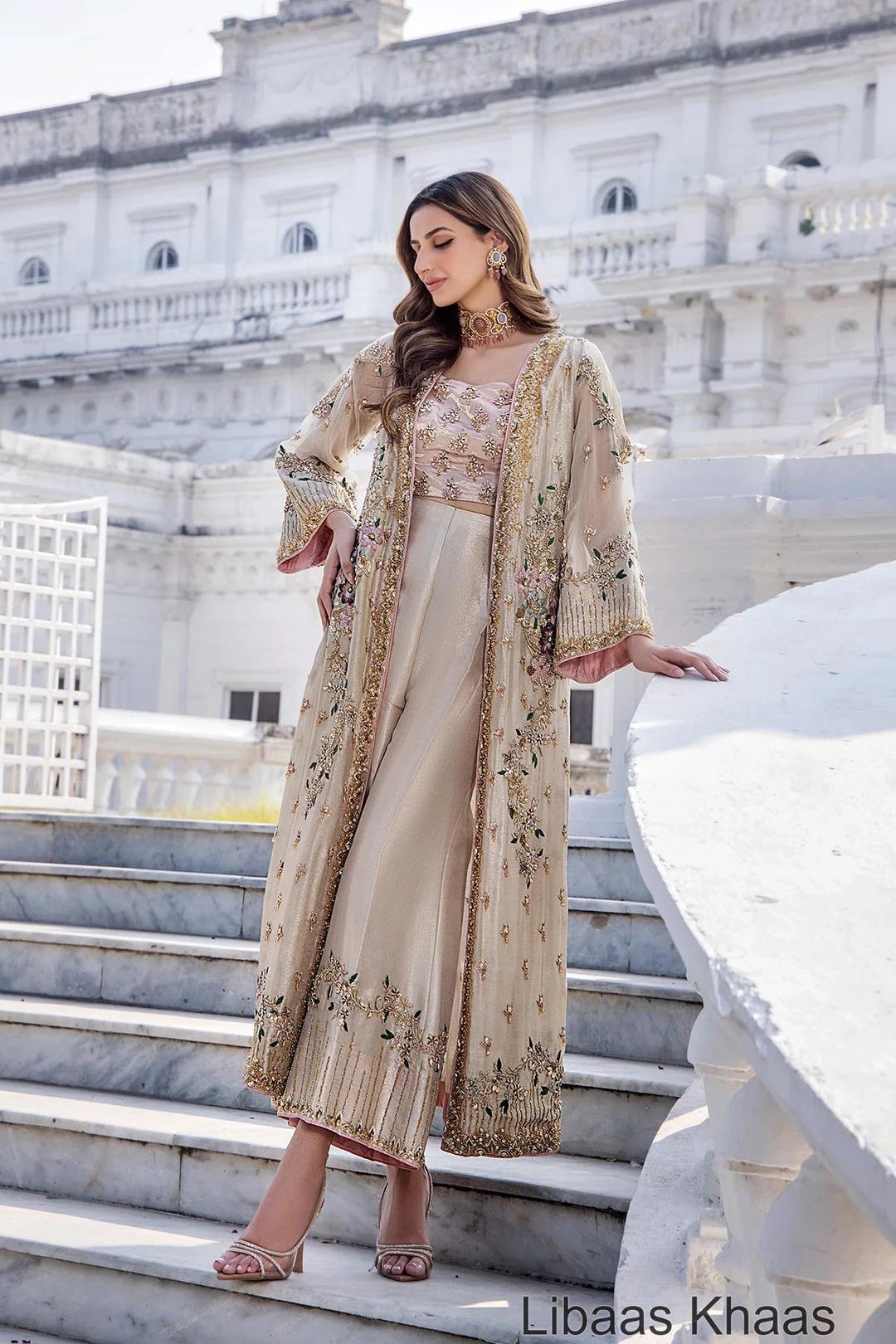 Custom Stitch Pakistan Indian Women Maxi, Akbar Aslam Designer, Hand ...