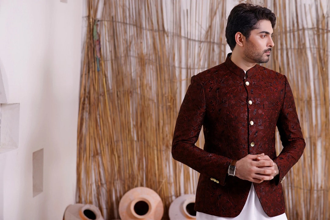 Maroon Prince Coat: Men's Wedding & Party Wear - Etsy