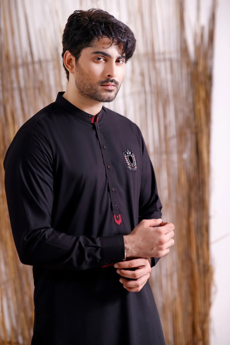 Black Shalwar Kameez: Pakistani Indian Men's Wedding Outfit - Etsy