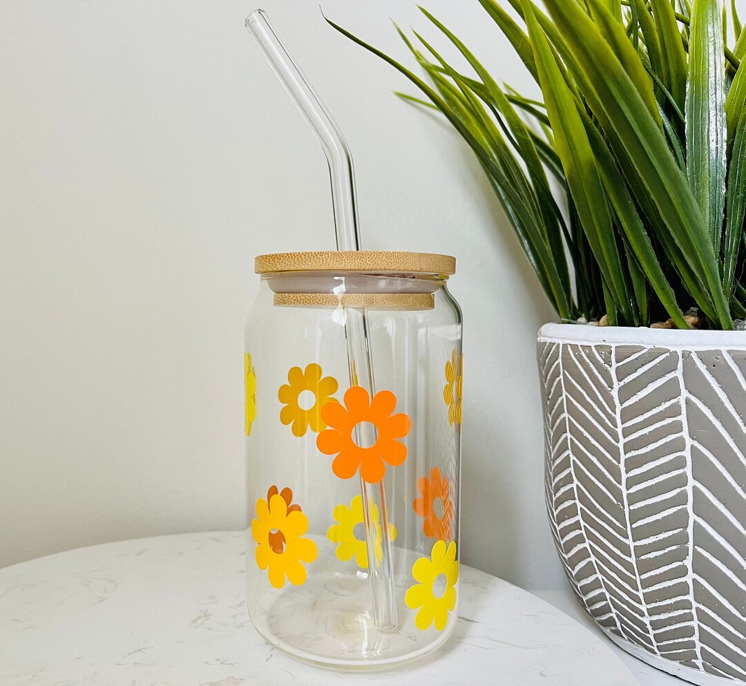 Flower Iced Coffee Glass - Etsy