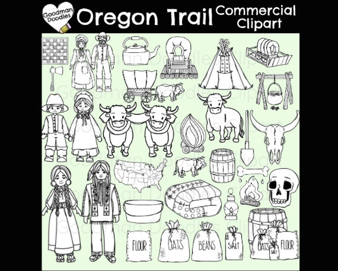 Oregon Trail/pioneer Commercial Clipart - Etsy