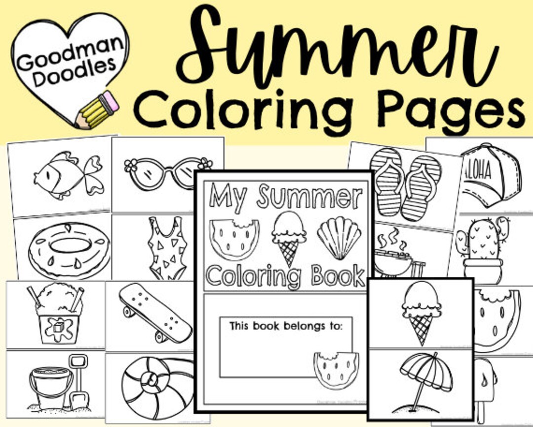 Summer Coloring Book/40 Summer Coloring Pages/simple Coloring/summer ...