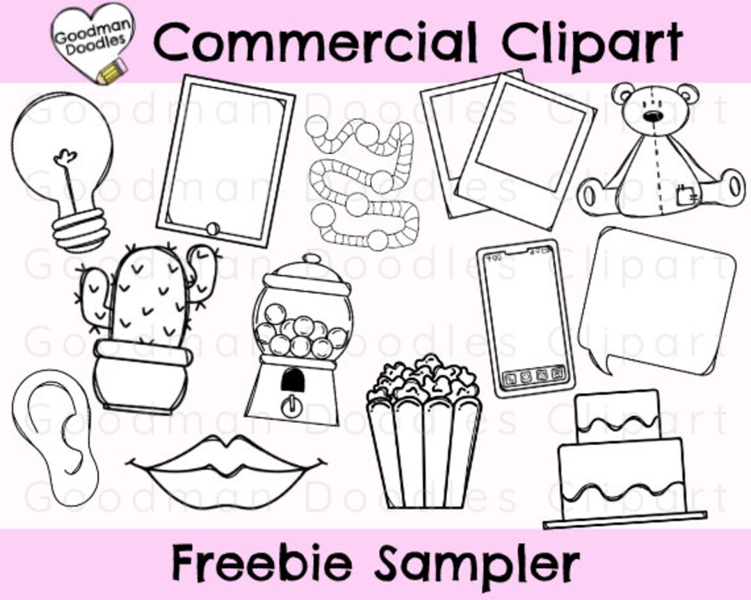 Commercial Clipart Freebie Sampler - Etsy