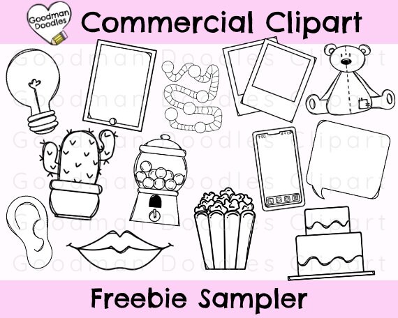 Commercial Clipart Freebie Sampler - Etsy