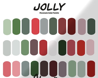 Christmas Procreate Color Palette | Lettering | Digital Art | iPad Procreate | Red and Green ...