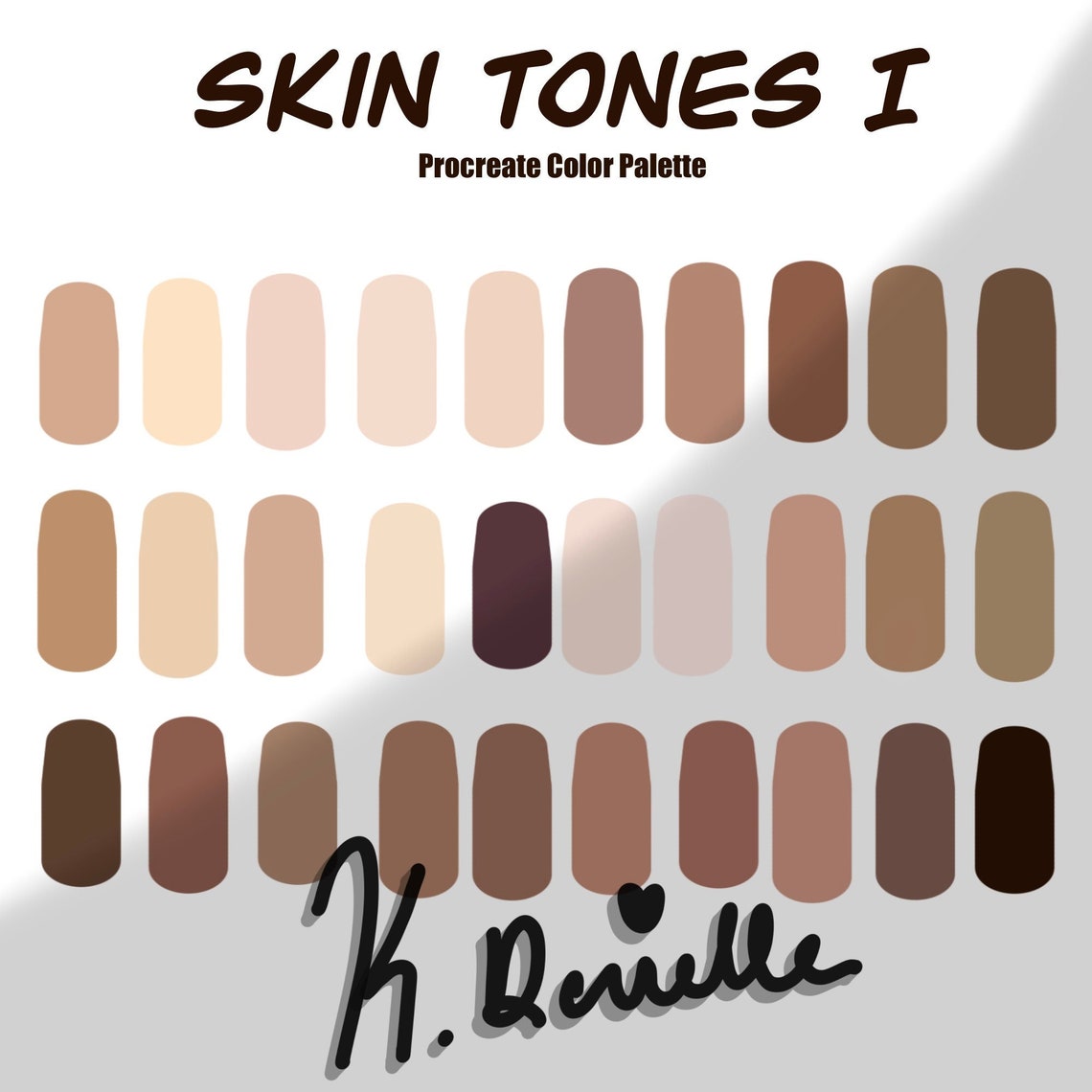 Procreate Color Palette / Skin Tones / Color Swatches / Digital ...