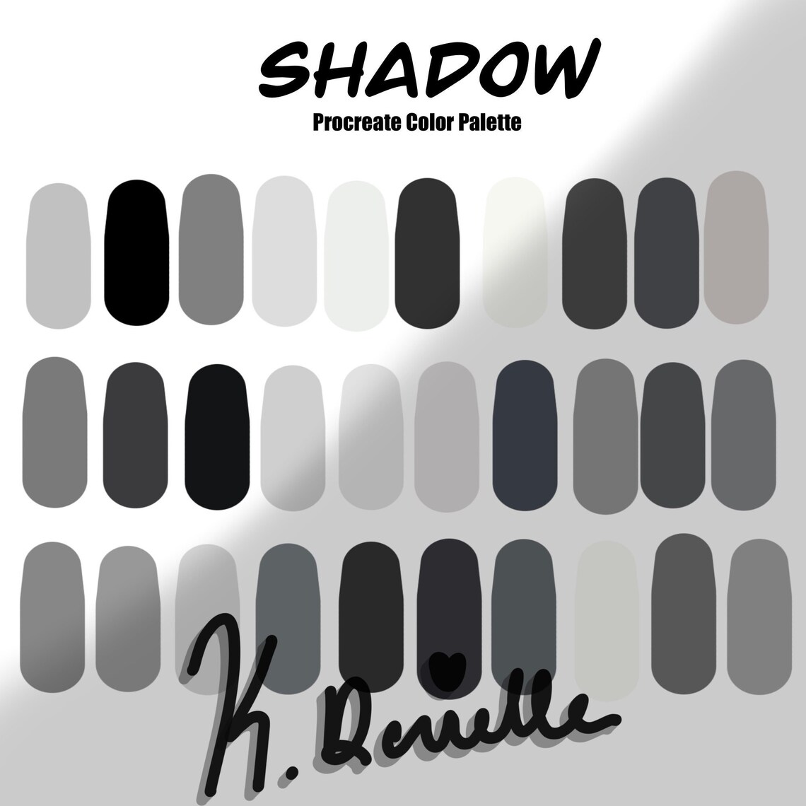 Procreate Color Palette, Color Swatches, Dark Colors, Digital Download ...