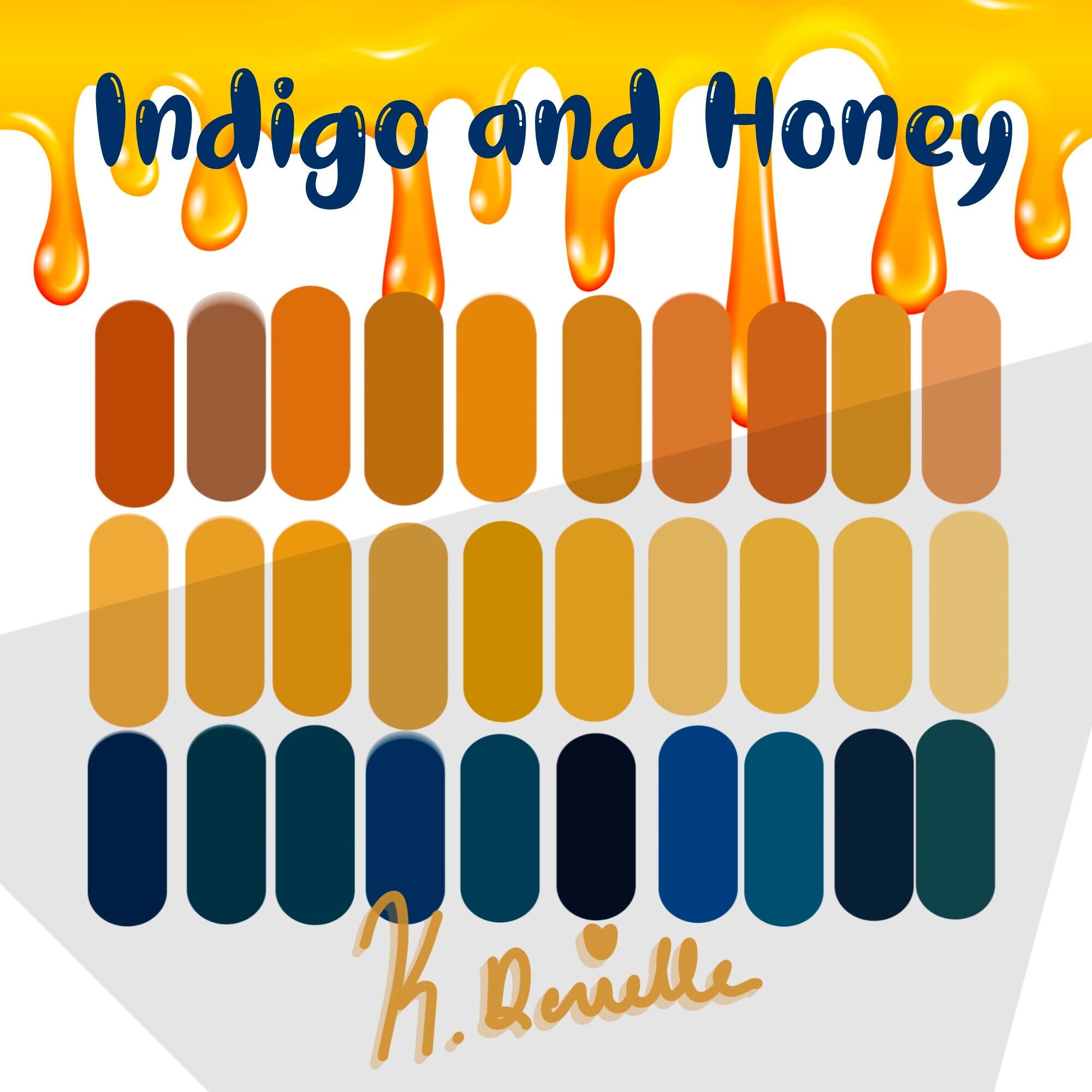 INDIGO HONEYCOMB Procreate Color Palette / Procreate Palette/ iPad Pro ...