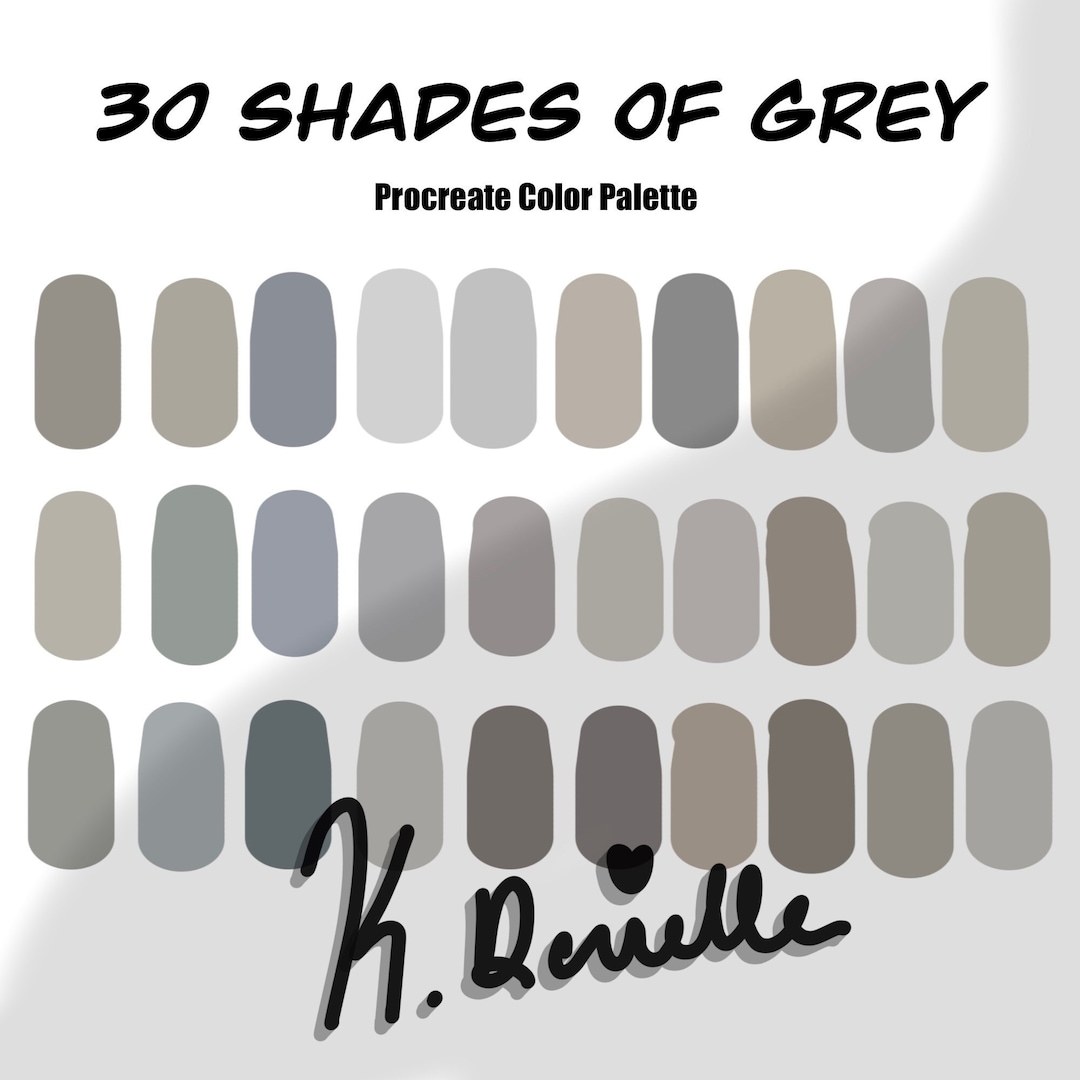 Procreate Color Palette / Grey Color Palette / Digital Art / Color ...