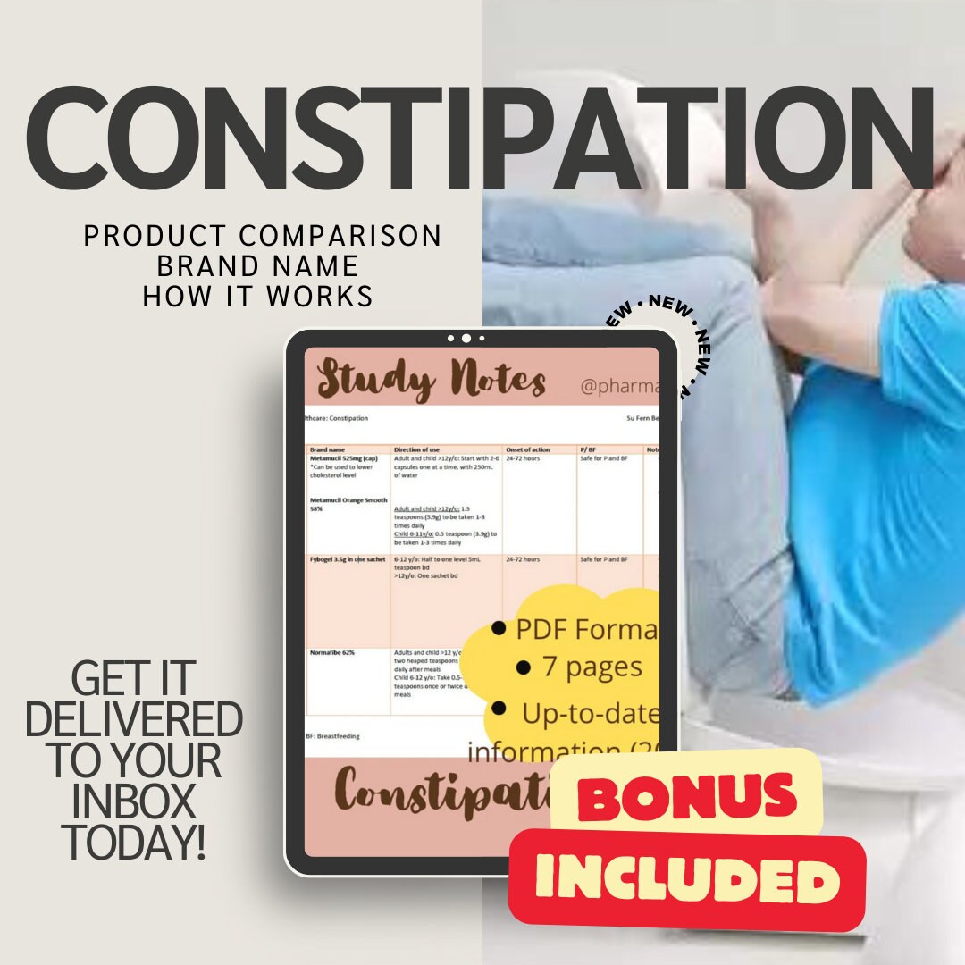 Constipation OTC Product Comparison - Etsy