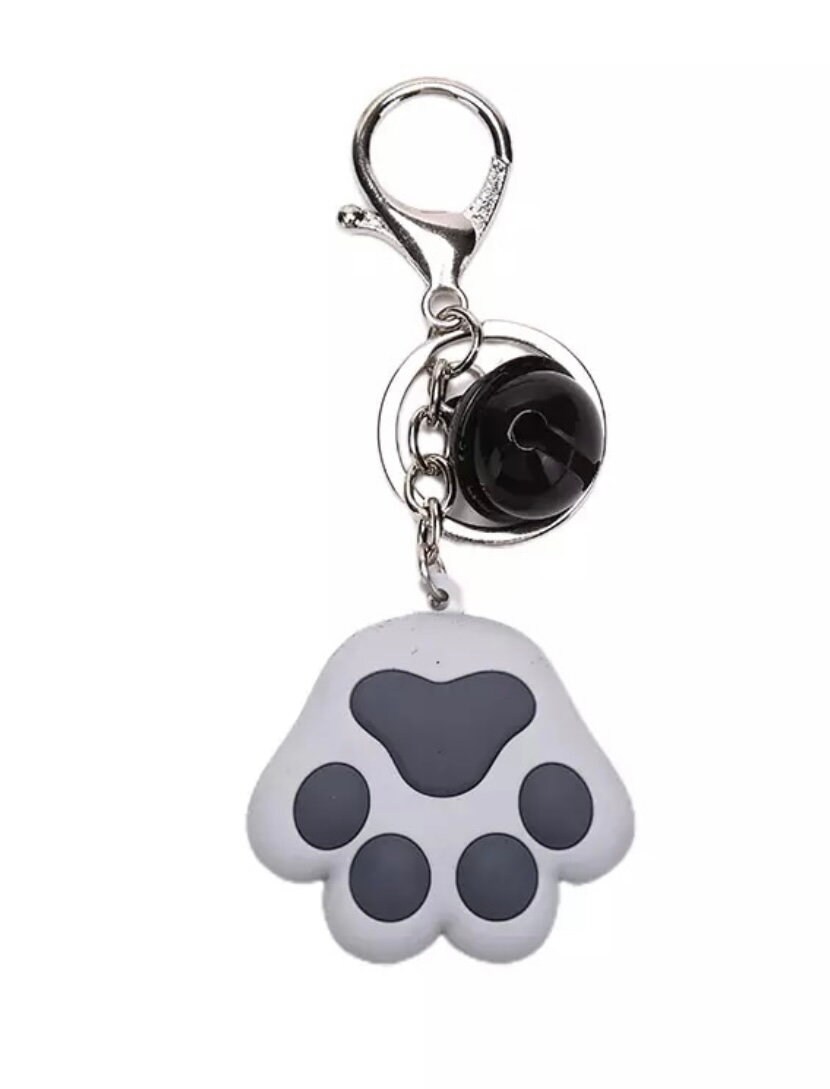 Paw Print Keychain With Bell - Etsy