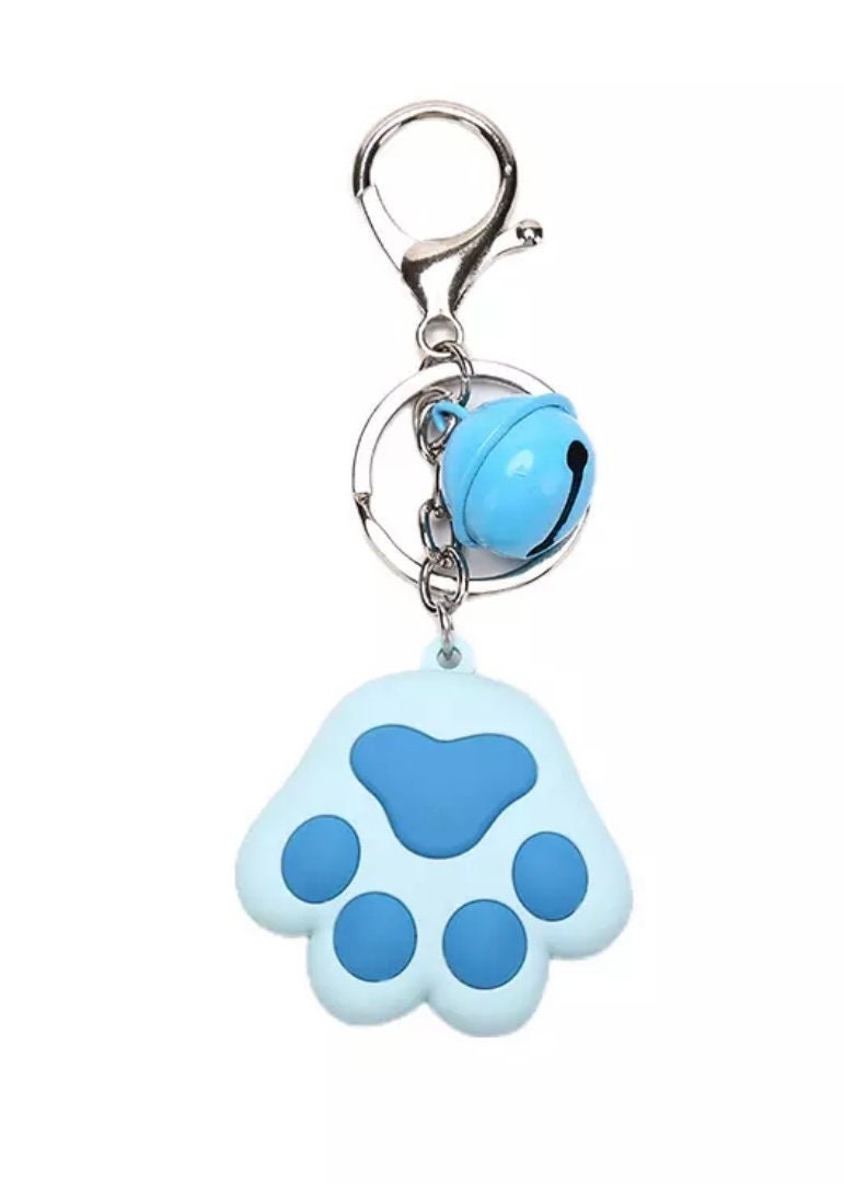 Paw Print Keychain With Bell - Etsy