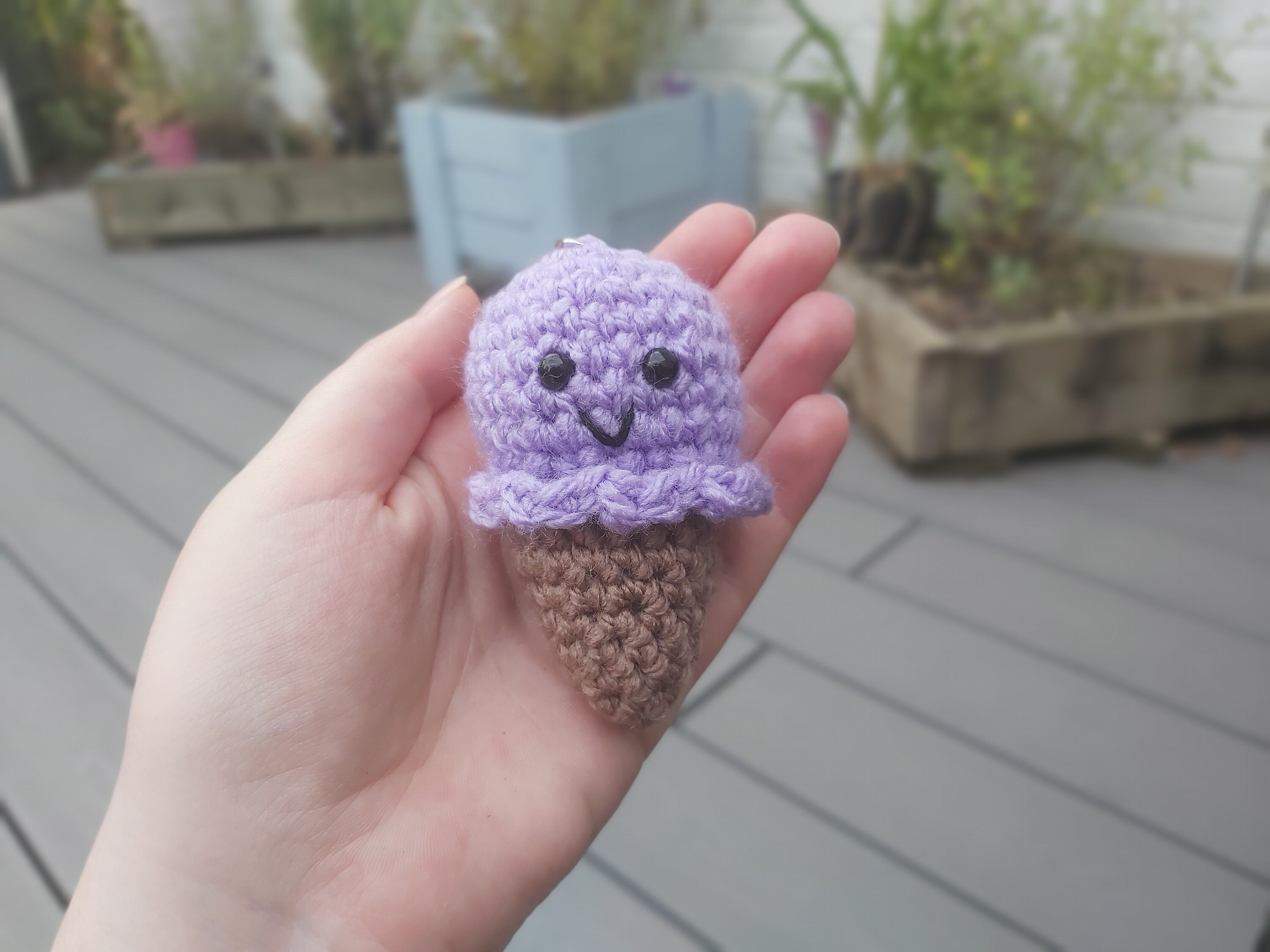 Cute Little Crocheted Ice Cream Keychain (26 Different Colours) - Etsy