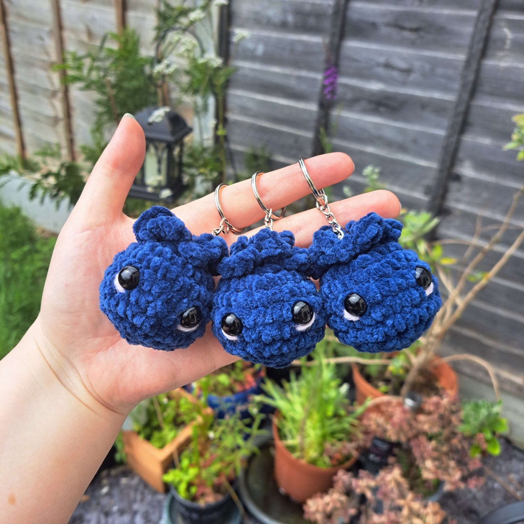 Crochet Cute Blueberry Keychain | Handmade - Etsy