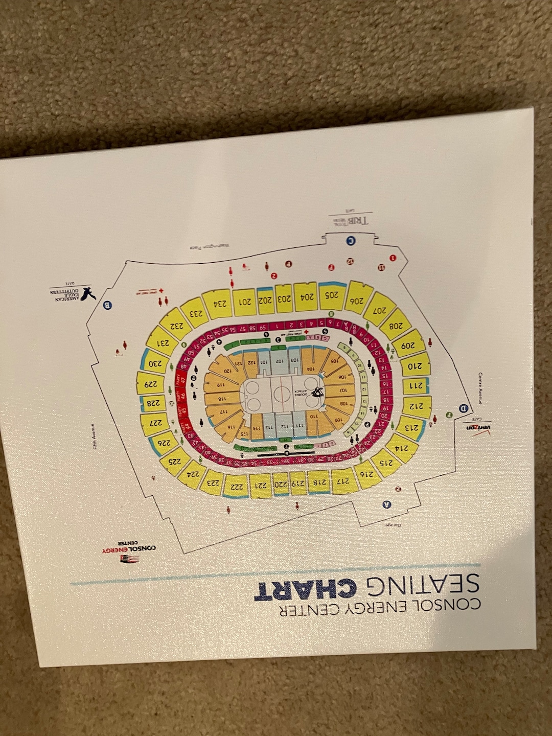 Console Energy Center Seating Chart on Canvas - Etsy