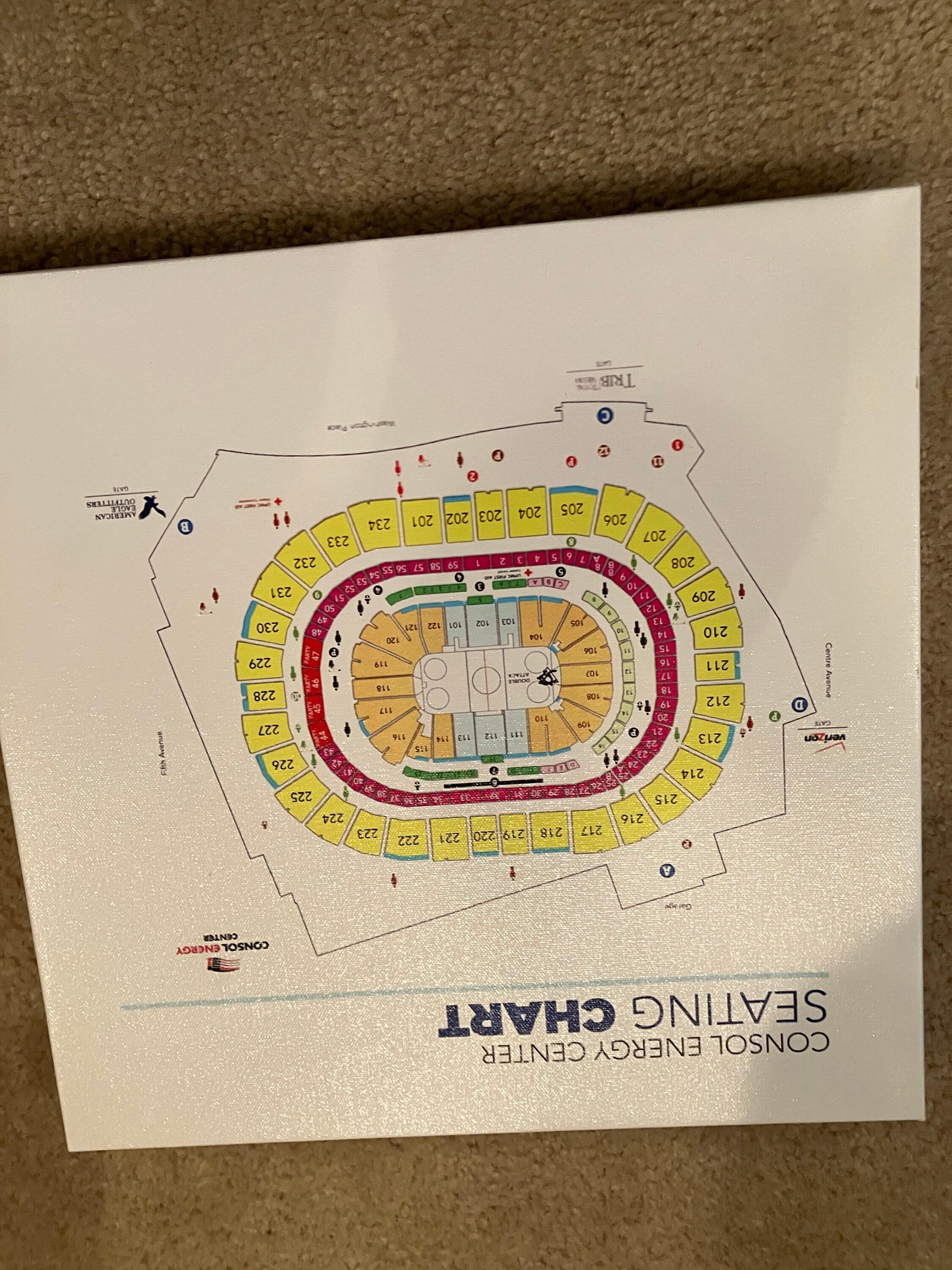 Console Energy Center Seating Chart on Canvas - Etsy